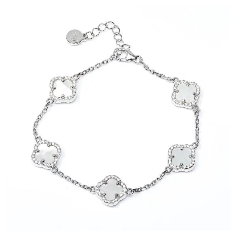 Дамска сребърна гривна Детелини | Silver for You